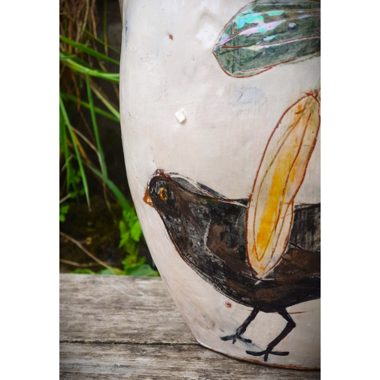 Jacqueline Leighton Boyce - 'Blackbird Lilies' Vase - Tim Williams Fine Art