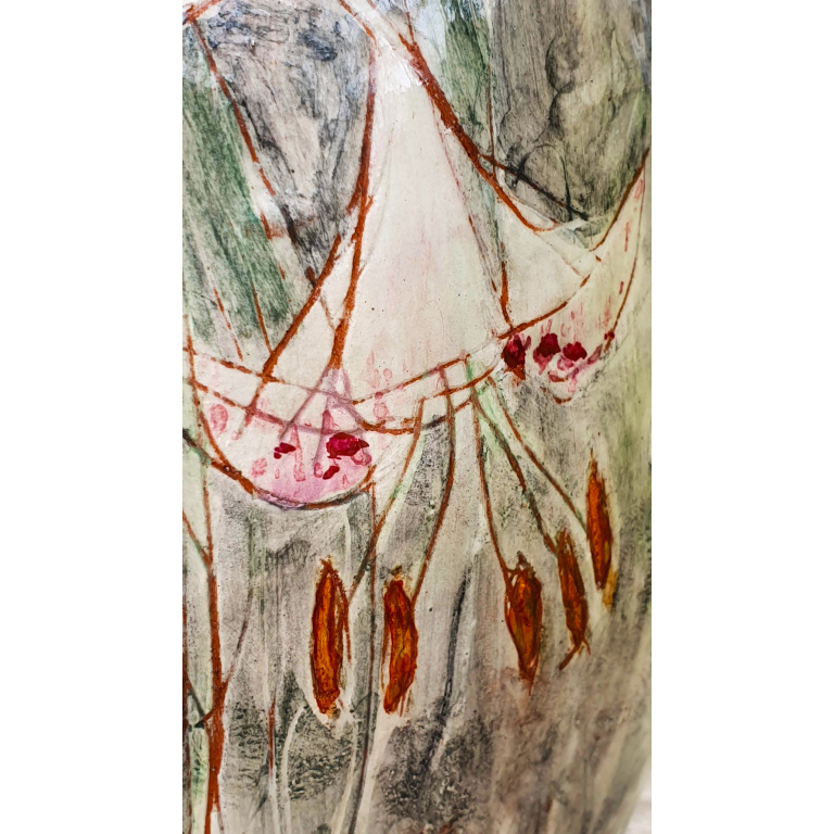 Jacqueline Leighton Boyce - 'Blackbird Lilies' Vase - Tim Williams Fine Art