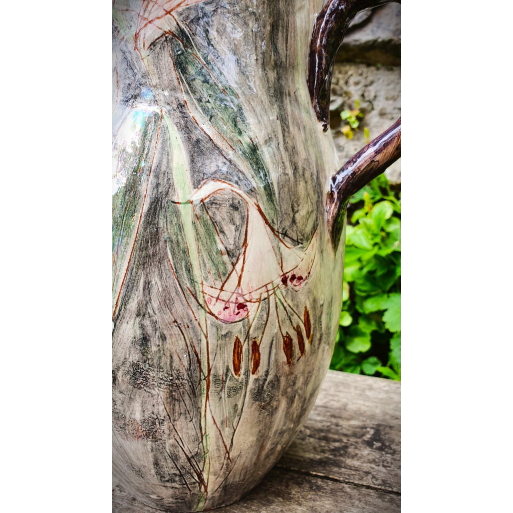 Jacqueline Leighton Boyce - 'Blackbird Lilies' Vase - Tim Williams Fine Art